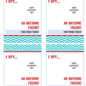 Magnifying Glass Valentine - I Spy Kids Valentine - Non-candy Valentine ...