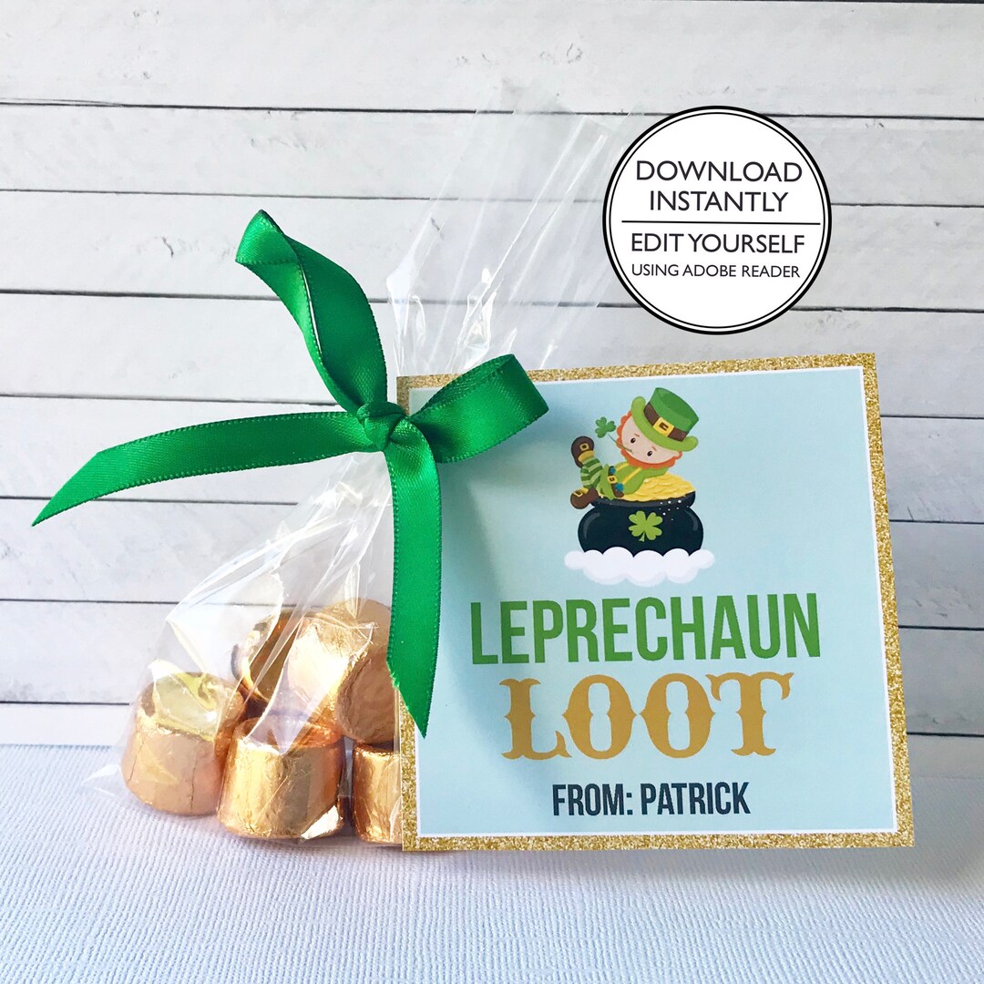 St Patrick's Day Gift Tag - Leprechaun Loot - Pot of Gold Tag ...