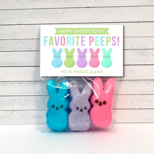 Easter Treat Bag Topper Easter Printable My Favorite Peeps - Etsy