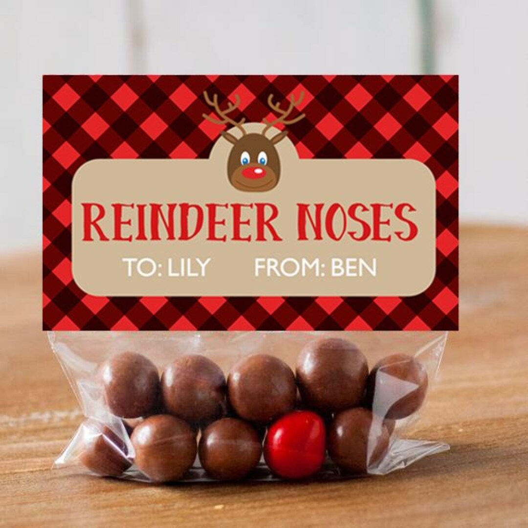 Buffalo Plaid Reindeer Noses Topper // Custom// Instant Download ...
