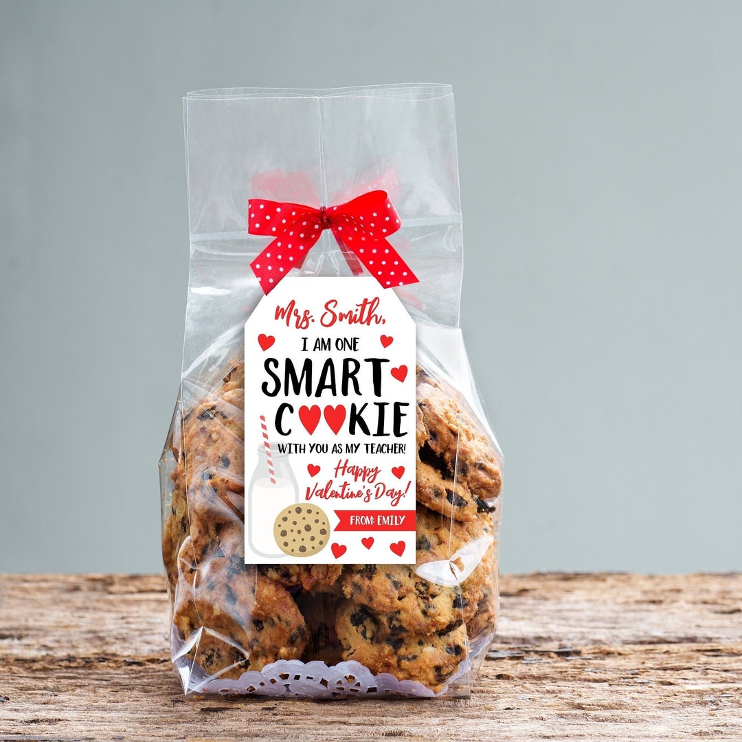 Printable Valentine Card for Teachers One Smart Cookie Valentine's Day ...