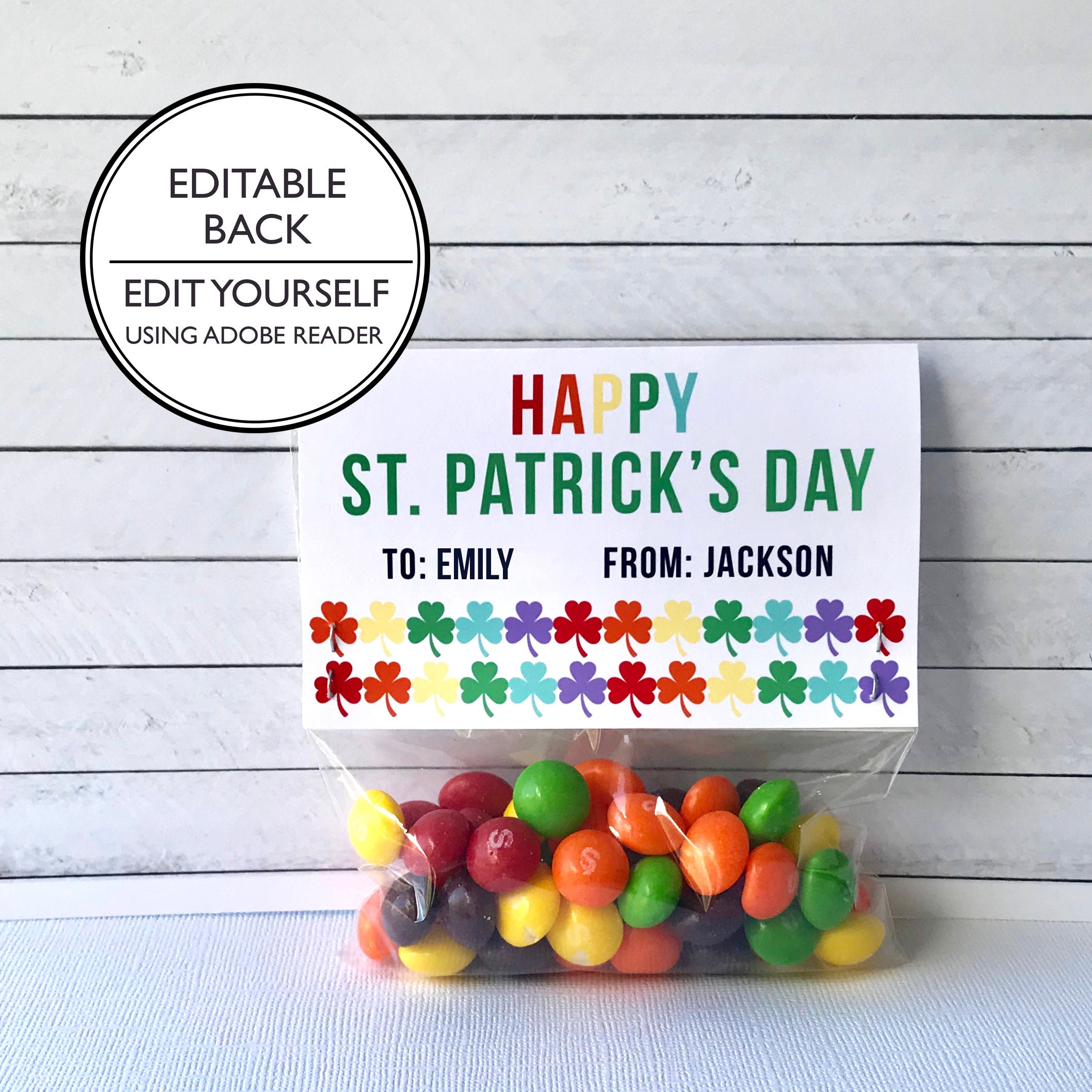Rainbow Seeds Treat Bag Topper St. Patrick's Day - Etsy