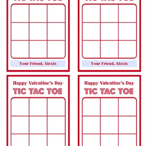 Tic Tac Toe Valentine Card Printable and Editable M&M Tic Tac Toe Kids ...