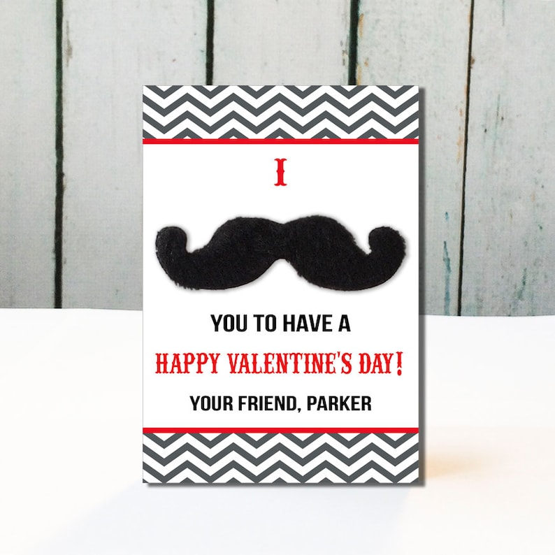 Mustache Valentine - Kids Valentines - Printable Valentines ...