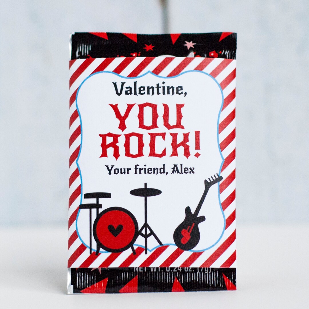 Printable and Editable You Rock Kids Valentines Pop Rocks Kids ...