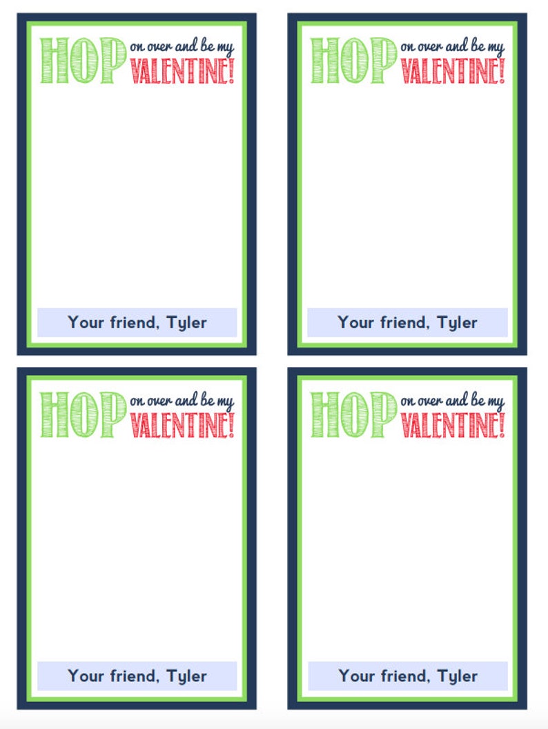 Frog Valentine Card Kids Valentines Personalized Class - Etsy