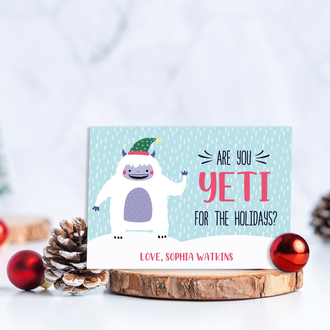 Yeti for the Holidays Card - Yeti Holiday - Editable - Printable ...