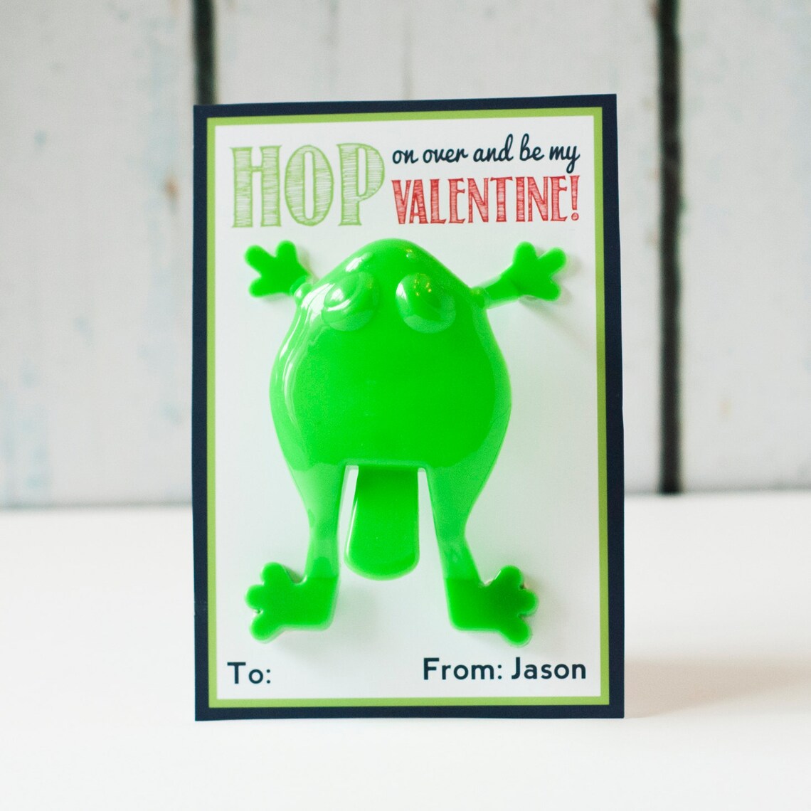 Frog Valentine Card Kids Valentines Personalized Class - Etsy