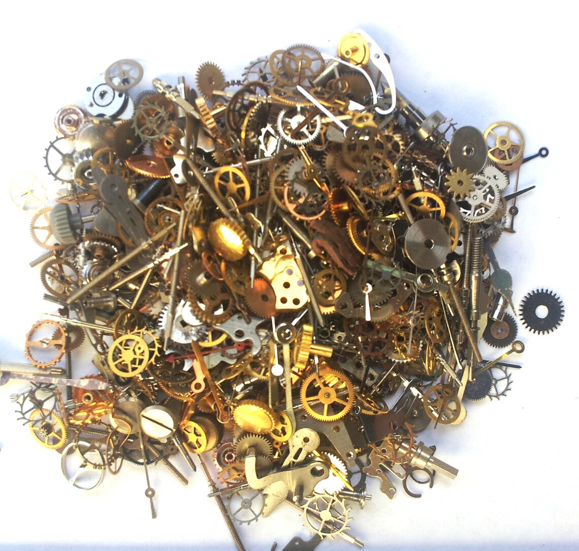 Steampunk Watch Parts and Pieces - 30g of LOTS of TEENY TINY Vintage ...