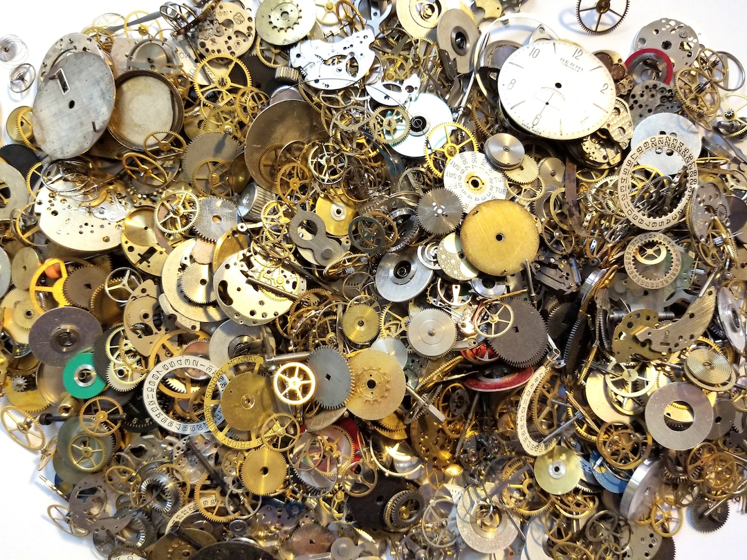 Steampunk Pocket Watch Parts Assortment - Sample Lot Watch Gears ...