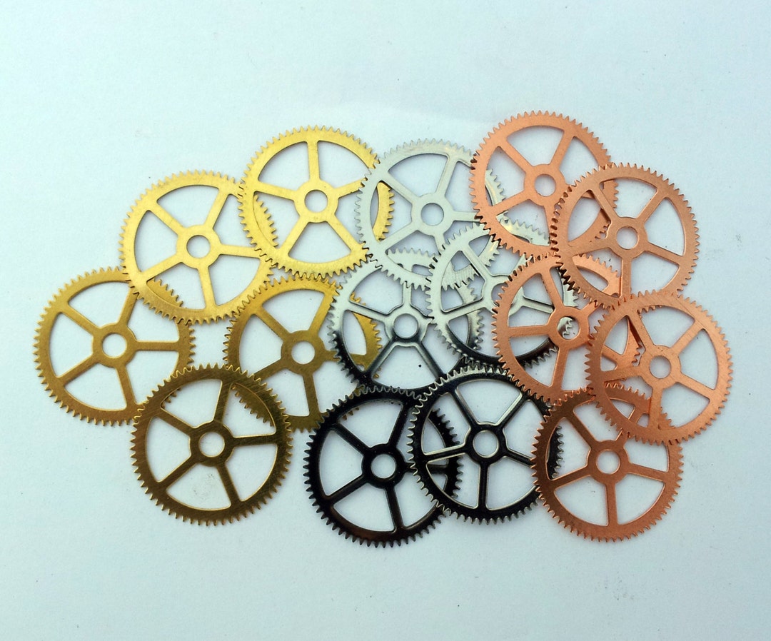 Steampunk Watch Pieces and Parts Clock Gears - 15 Large Copper, Silver ...