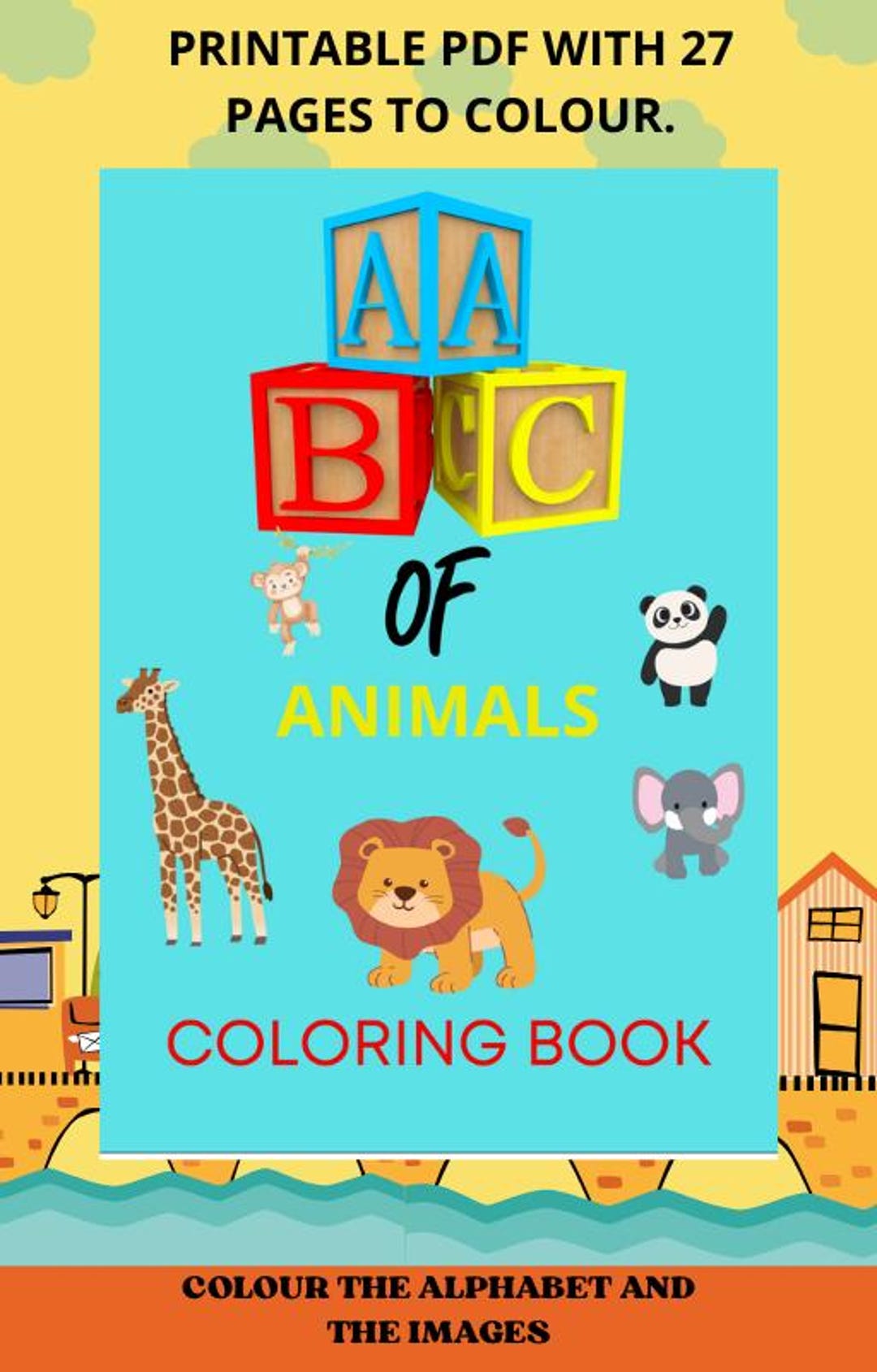 ABC Animal Coloring Book - 27 Pages to Color - Printable PDF - Etsy