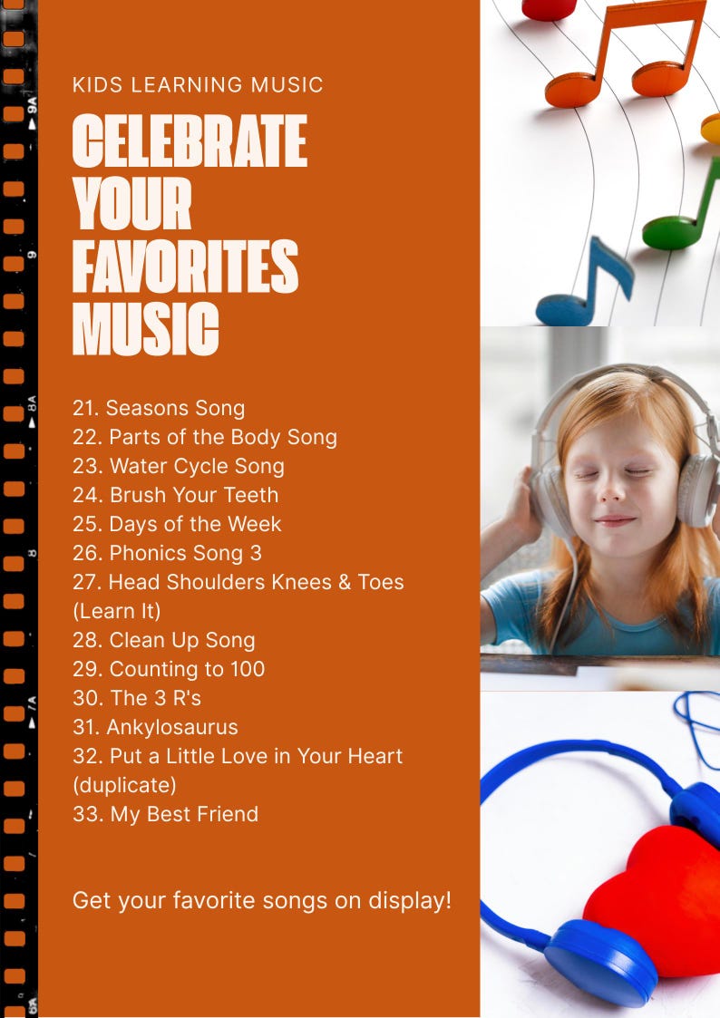 Kids Learning Songs: 30+ Fun Educational Mp3s (digital Download) - Etsy