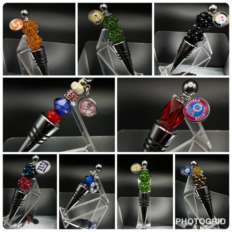 Handmade Wine Bottle Toppers, Wine Stoppers, Bling Bar Ware, Hostess ...