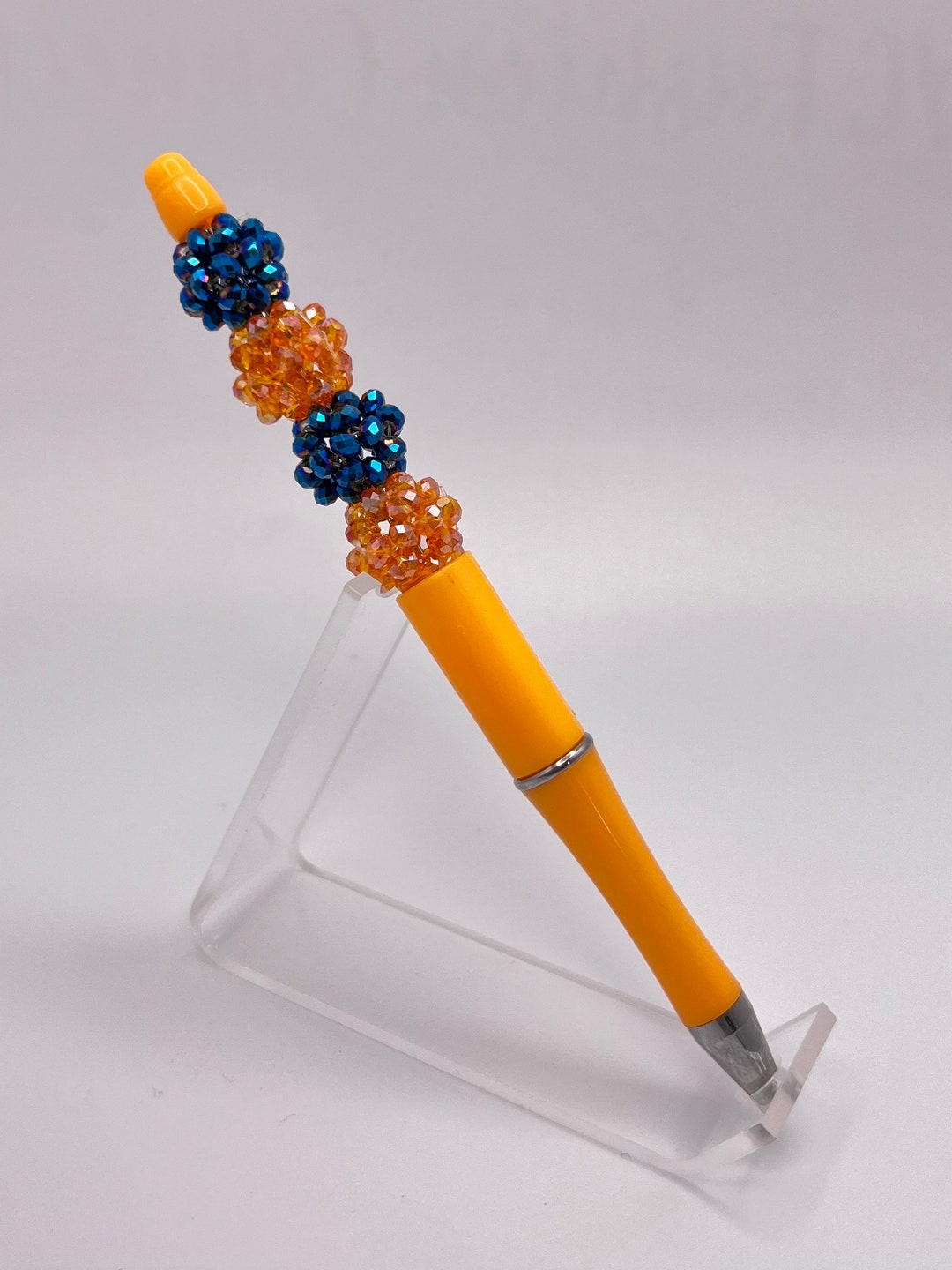 Beaded Pen - Orange & Blue Pen - Basketball Theme - Etsy