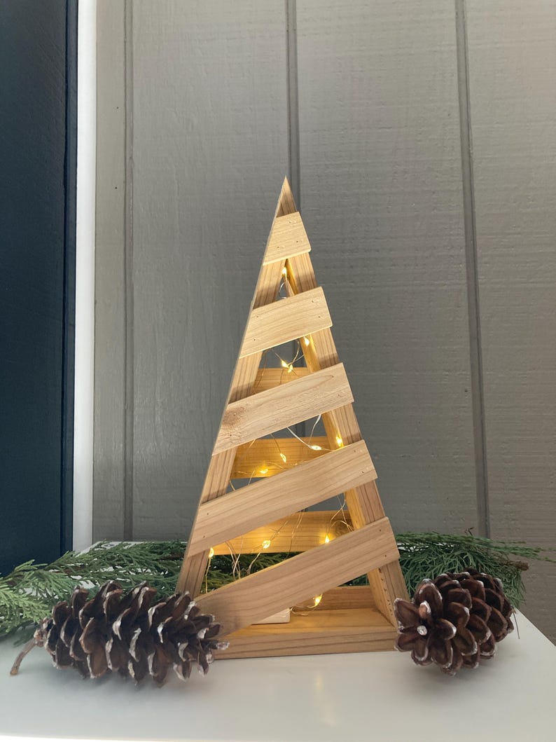 Hollow Wooden Christmas Tree | Handmade Rustic Holiday Tabletop ...