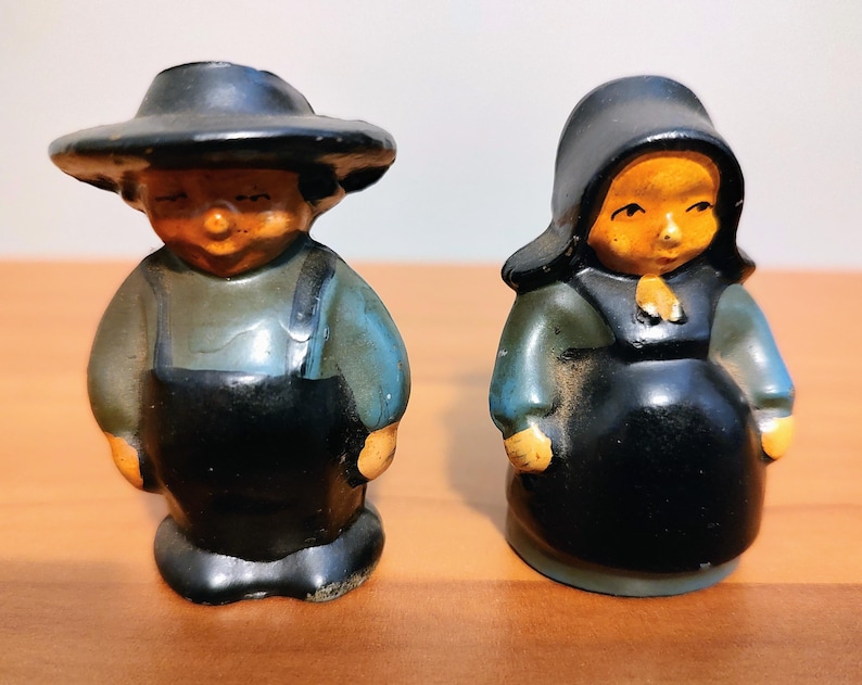 Vintage Cast Iron Amish Salt and Pepper Shakers - Etsy