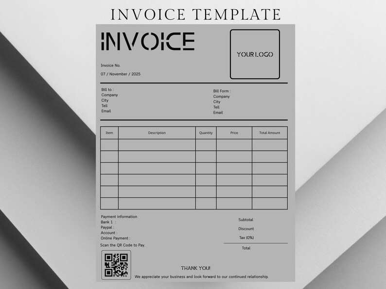 Invoice Template - Etsy