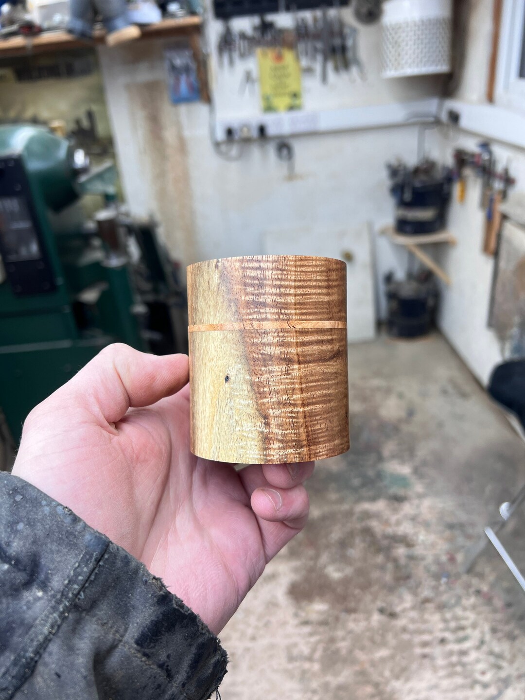 Curly Acacia & Black Cherry Burr Wooden Box Wood Turning - Etsy
