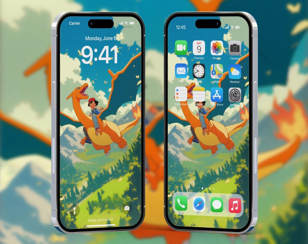 Charizard Phone Wallpaper 4K, Pokemon Inspired, Digital Wallpaper ...