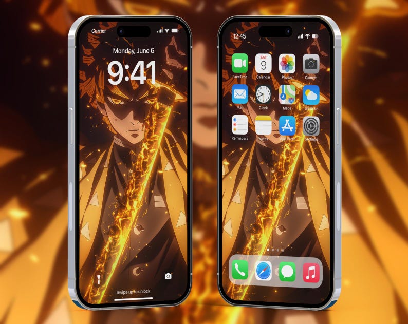 Zenitsu 4K Mobile Wallpaper, Demon Slayer Anime Fanart (digital ...