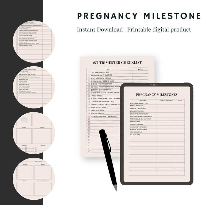 Pregnancy Milestone Book | Printable Planner for Moms-to-be | Bump ...