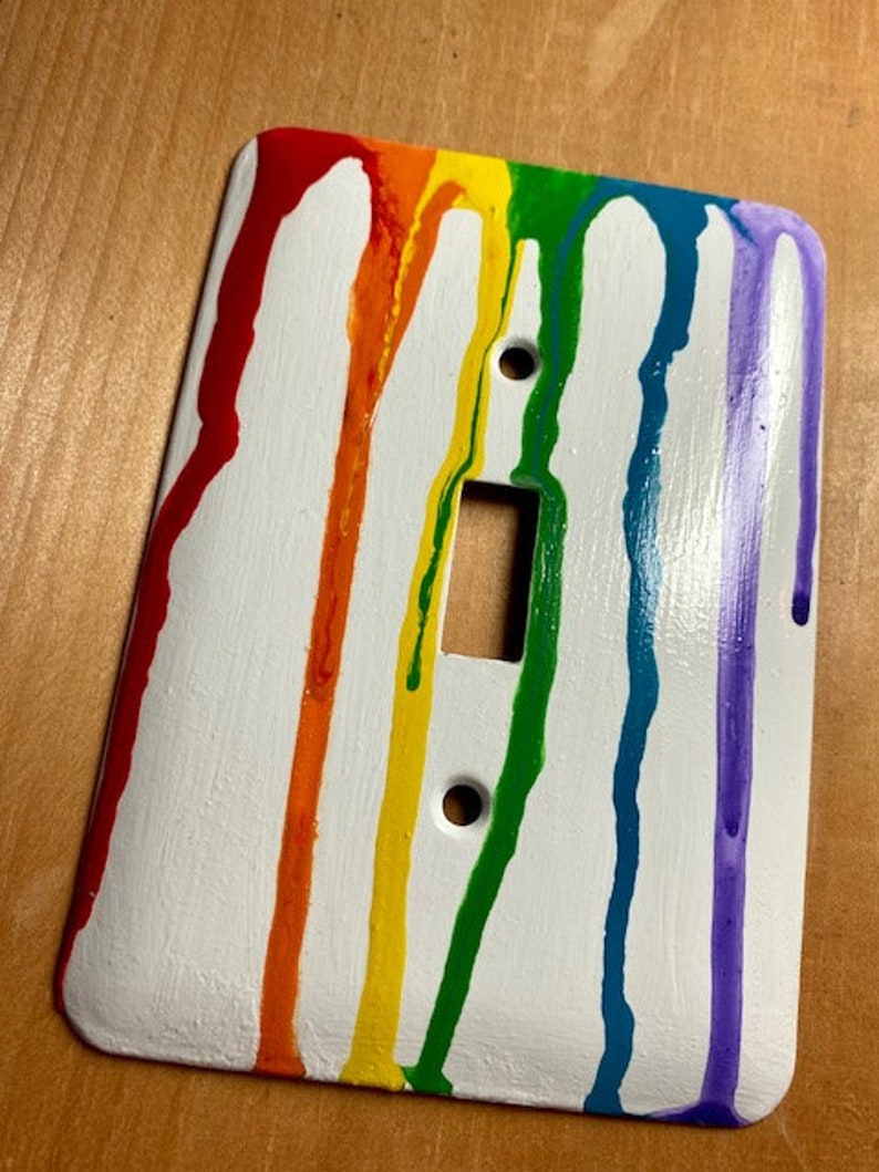 Rainbow Drip Switch Plate Paint Drip Switch Plate Metal Art - Etsy