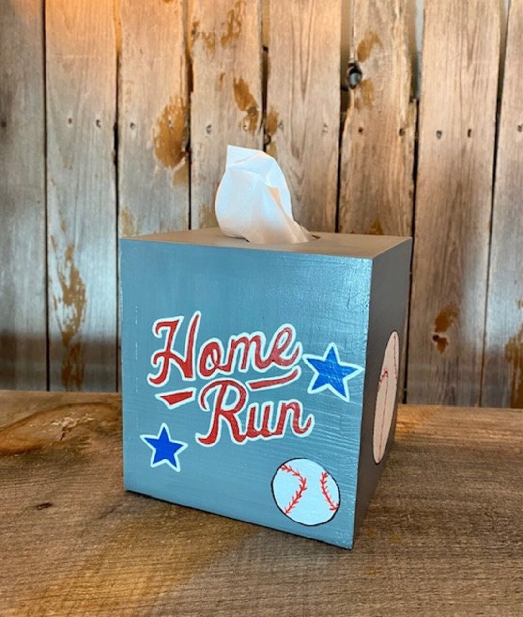 Baseball Tissue Box Cover, Baseball Nursery Tissue Box, Wooden Box for ...