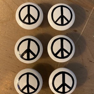 Peace Sign Dresser Knobs, Peace Sign, Kids Room Cabinet Pulls, Teen ...