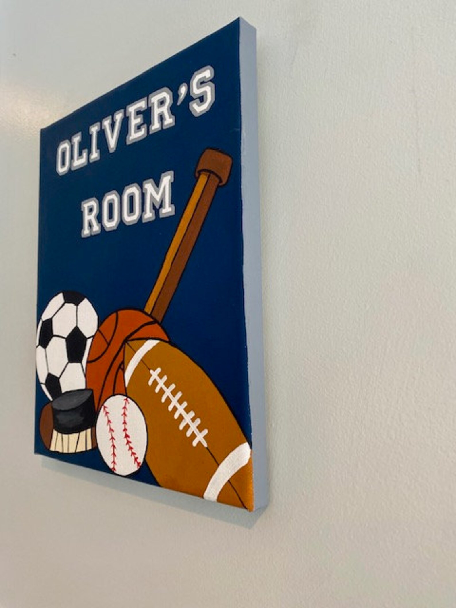 Hand Painted Custom Sports Wall Art, Sports Bedroom Decor, Sports ...