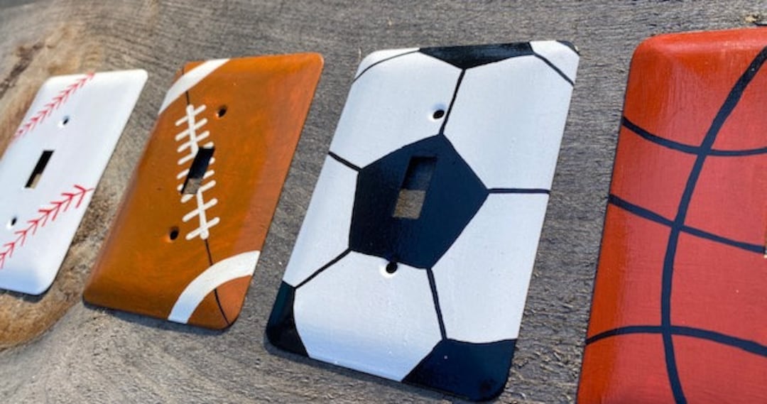 Sports Ball Switch Plate, Sports Nursery Light Switch Cover, Football ...