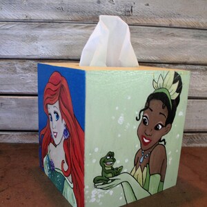 Hand Painted Disney Princess Tissue Box Cover - Etsy