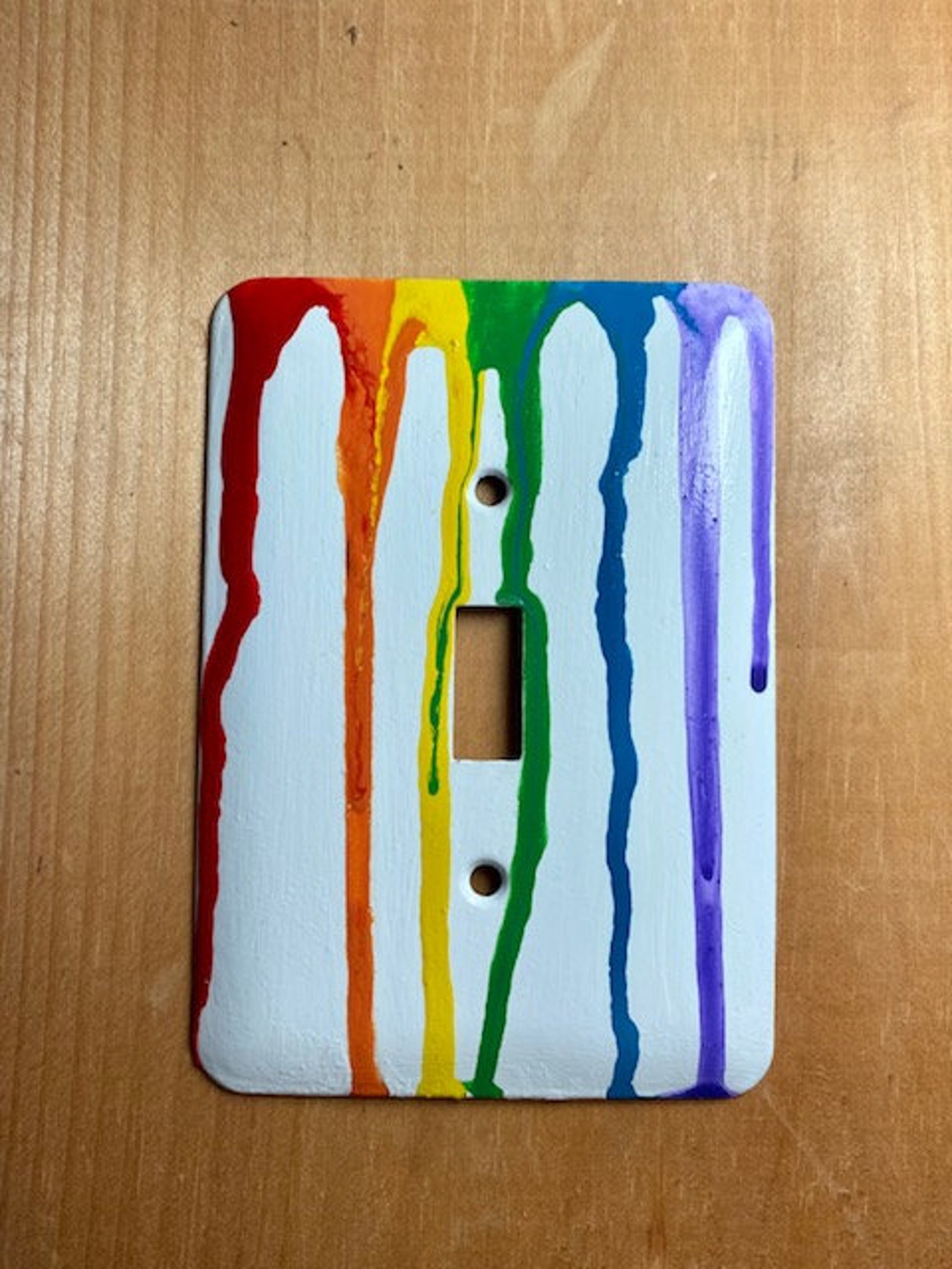 Rainbow Drip Switch Plate, Paint Drip Switch Plate, Metal Art Room ...