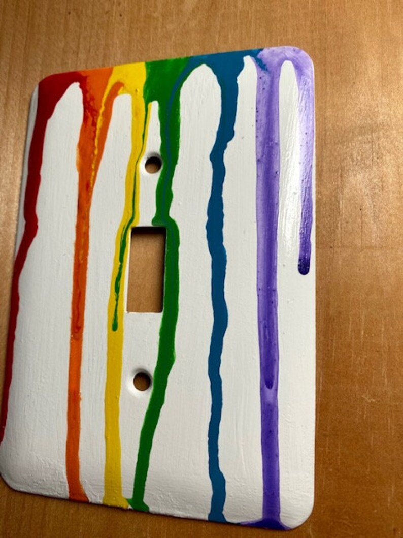 Rainbow Drip Switch Plate Paint Drip Switch Plate Metal Art - Etsy