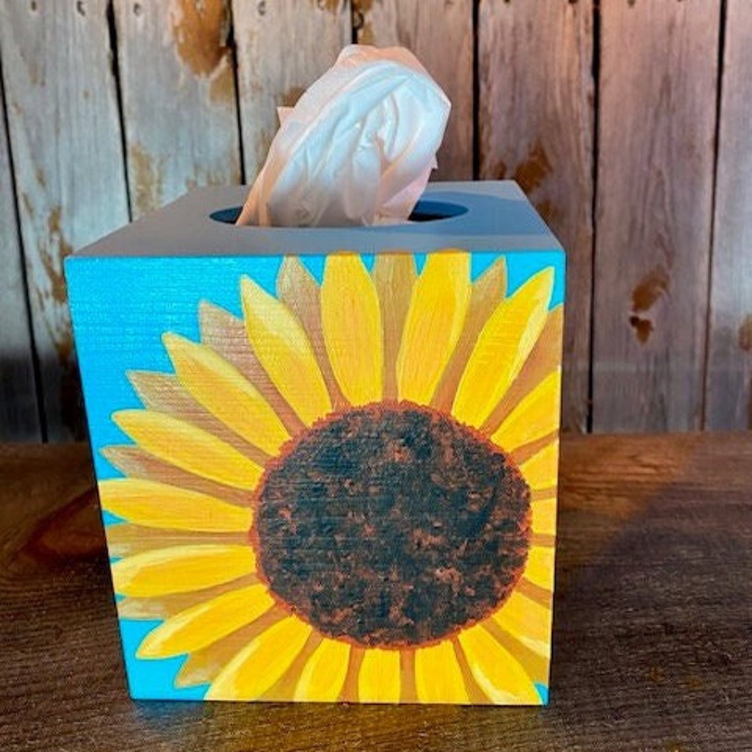 Sunflower Tissue Box Cover, Sunflower Decor, Sunflower Bedroom ...