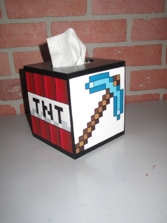 Hand painted Minecraft tissue box cover | Etsy