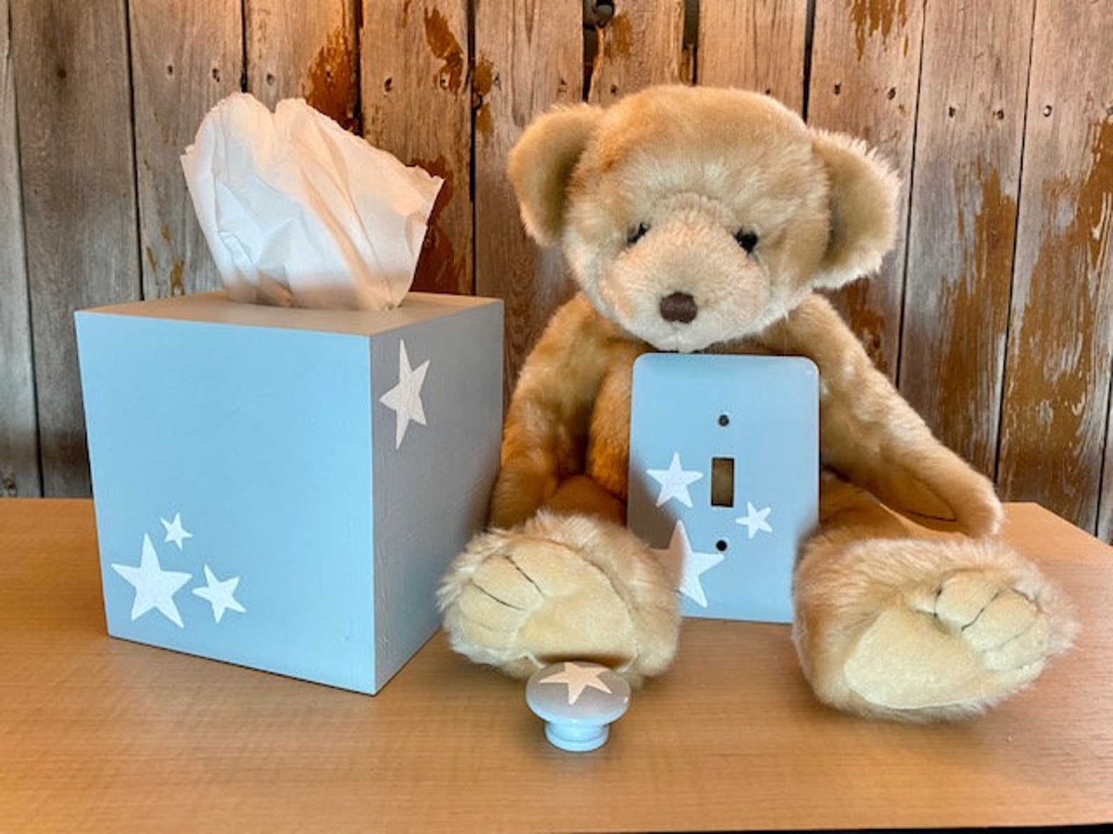 Customized Star Tissue Box Cover, Nursery Tissue Box, Wooden Box for ...