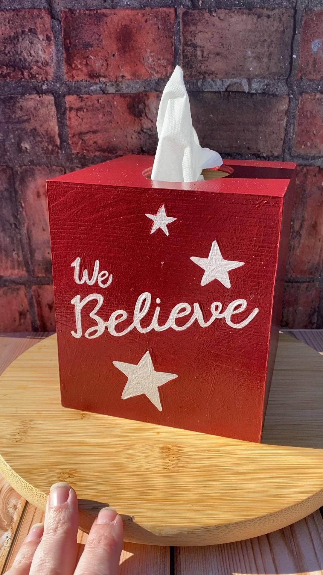 Christmas Tissue Box Cover, Holiday Decor, We Believe Gifts, Believe ...