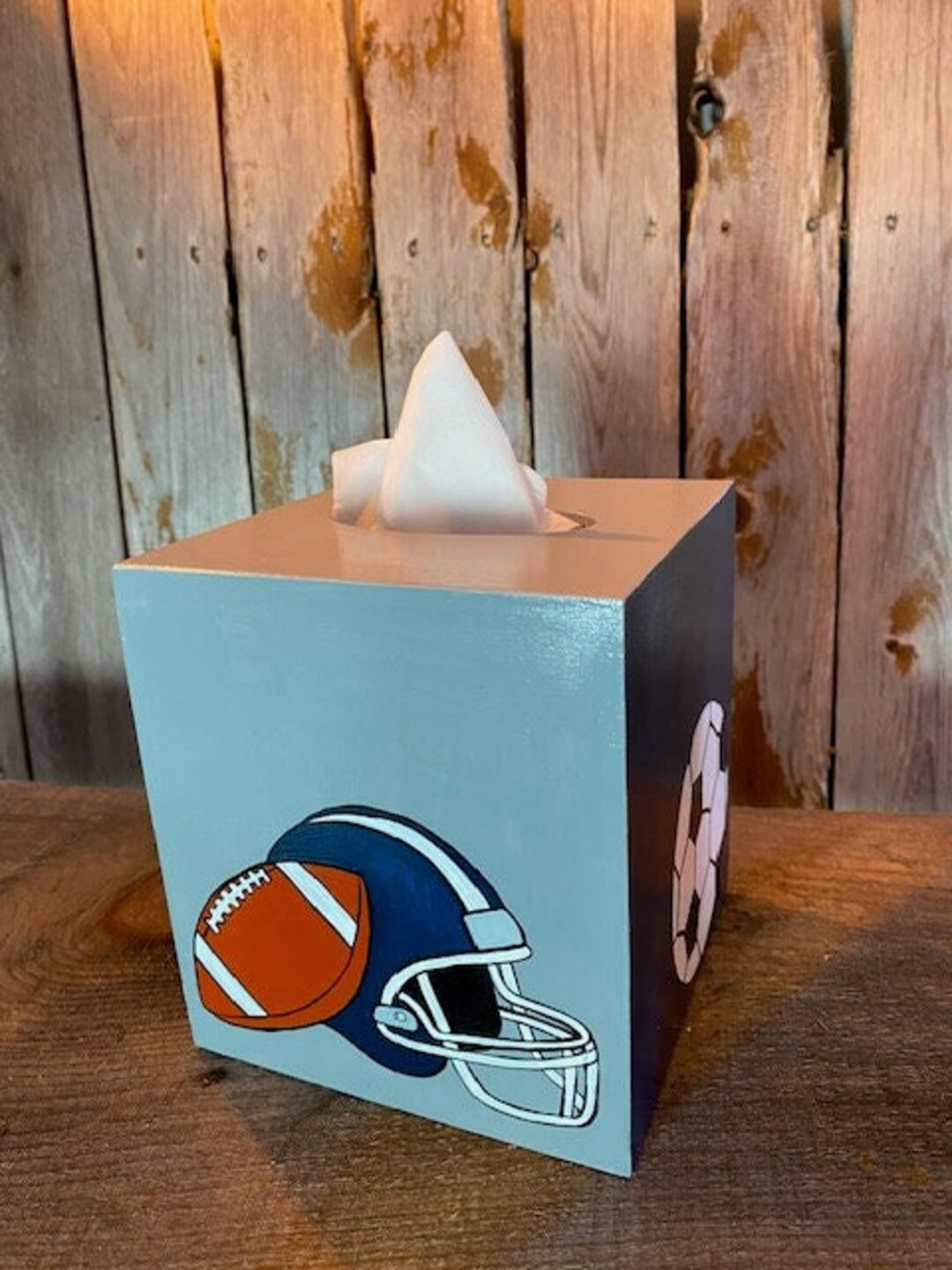 Sports Tissue Box Cover, Boys Nursery Tissue Box, Sports Room, Hand ...