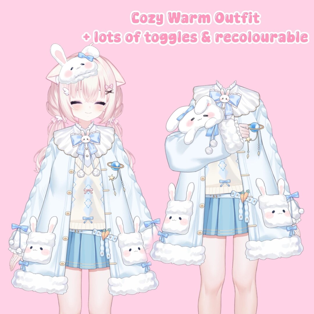 Cozy Bunny Pjs Vtuber Outfit Asset - Etsy