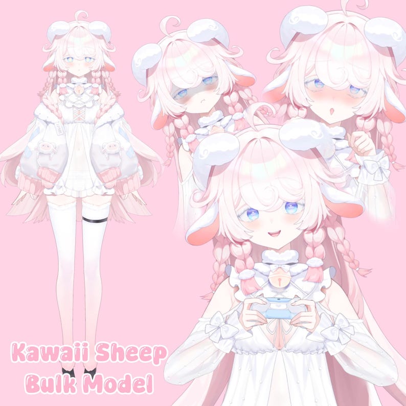 Cute Sheep Girl Vtuber Model | Fully Rigged - Etsy