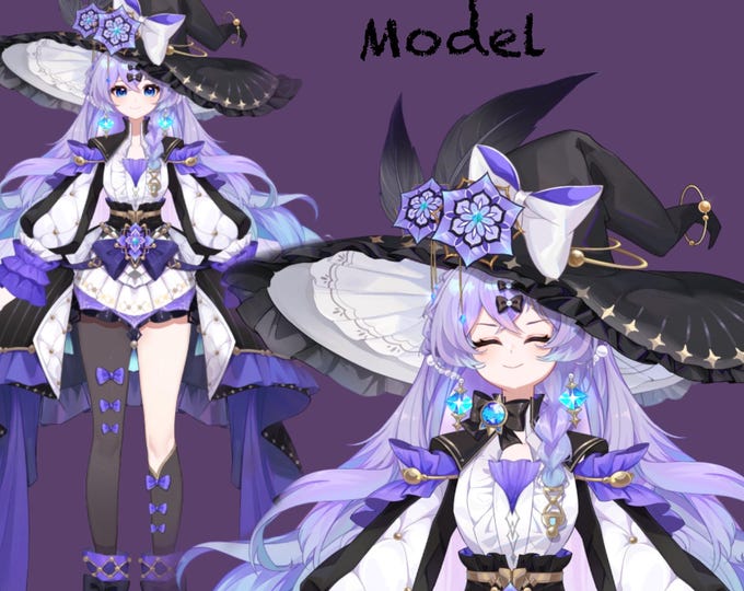 Live 2D Rigged Half Body Witch Model! | Vbridger Capabilities | Fully ...