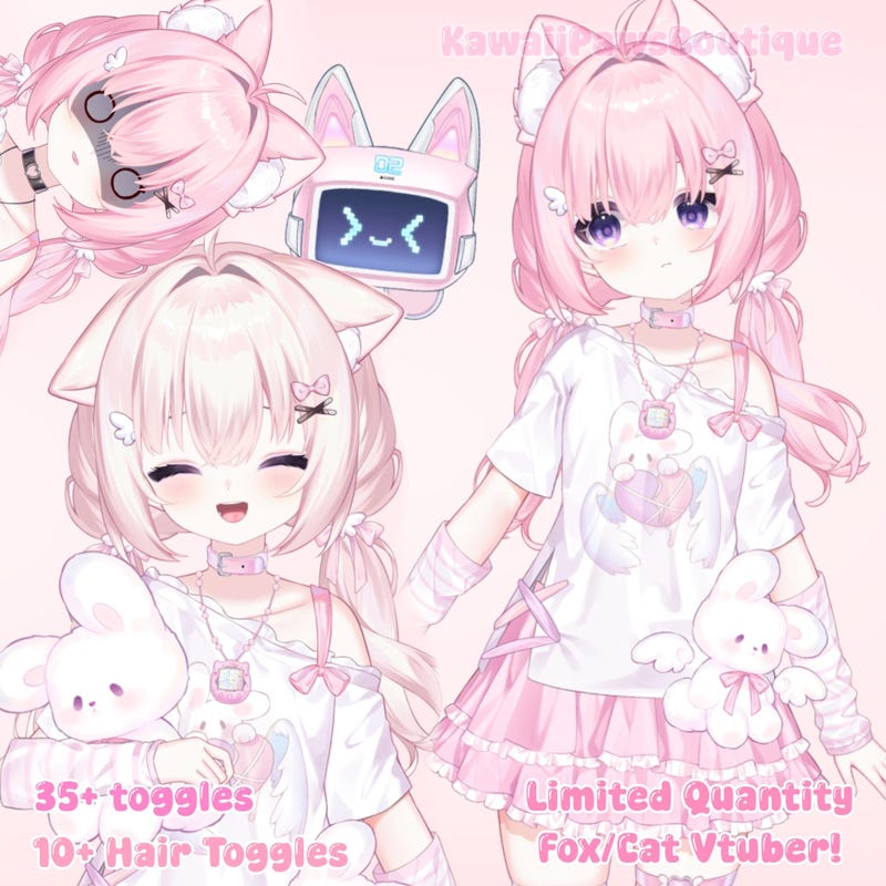 Cat Vtuber Model Girl - Etsy