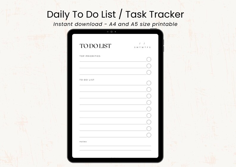 To Do List Template: Task Tracker, Instant PDF Download - Etsy