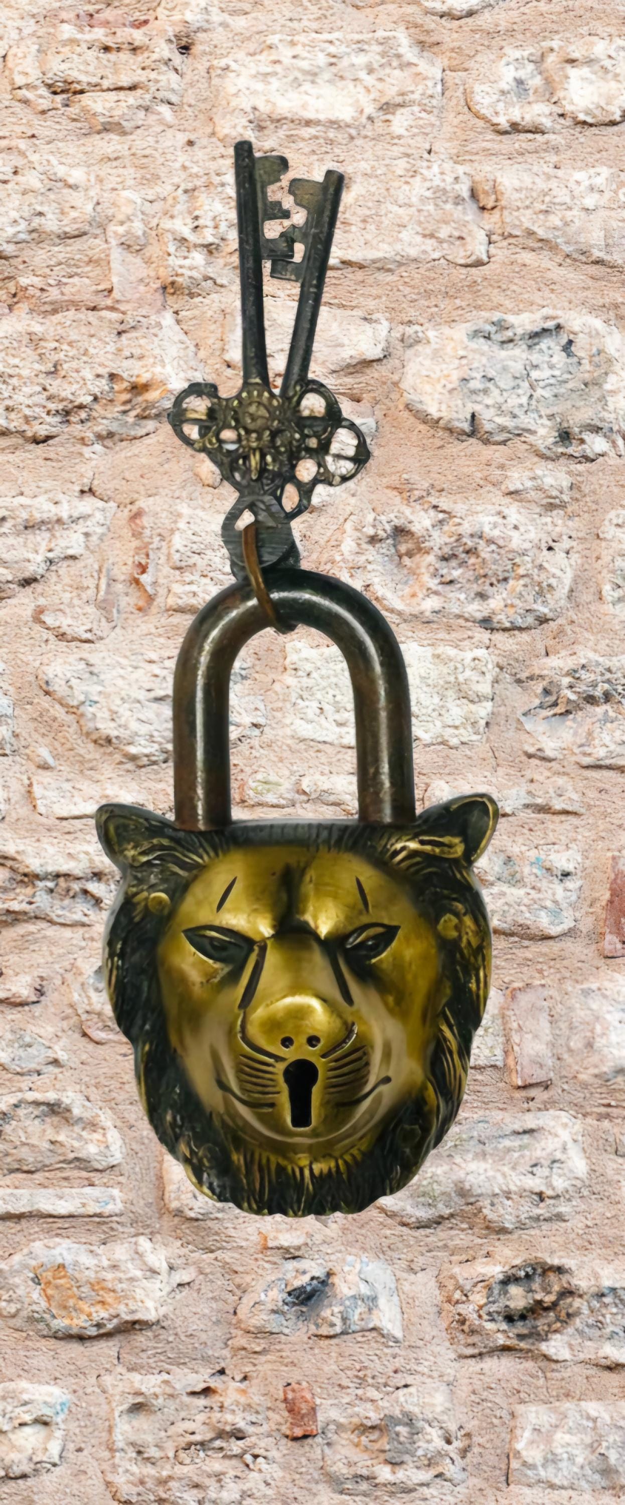 Antique Brass Lion Padlock: Handmade Vintage Lock With Keys - Etsy