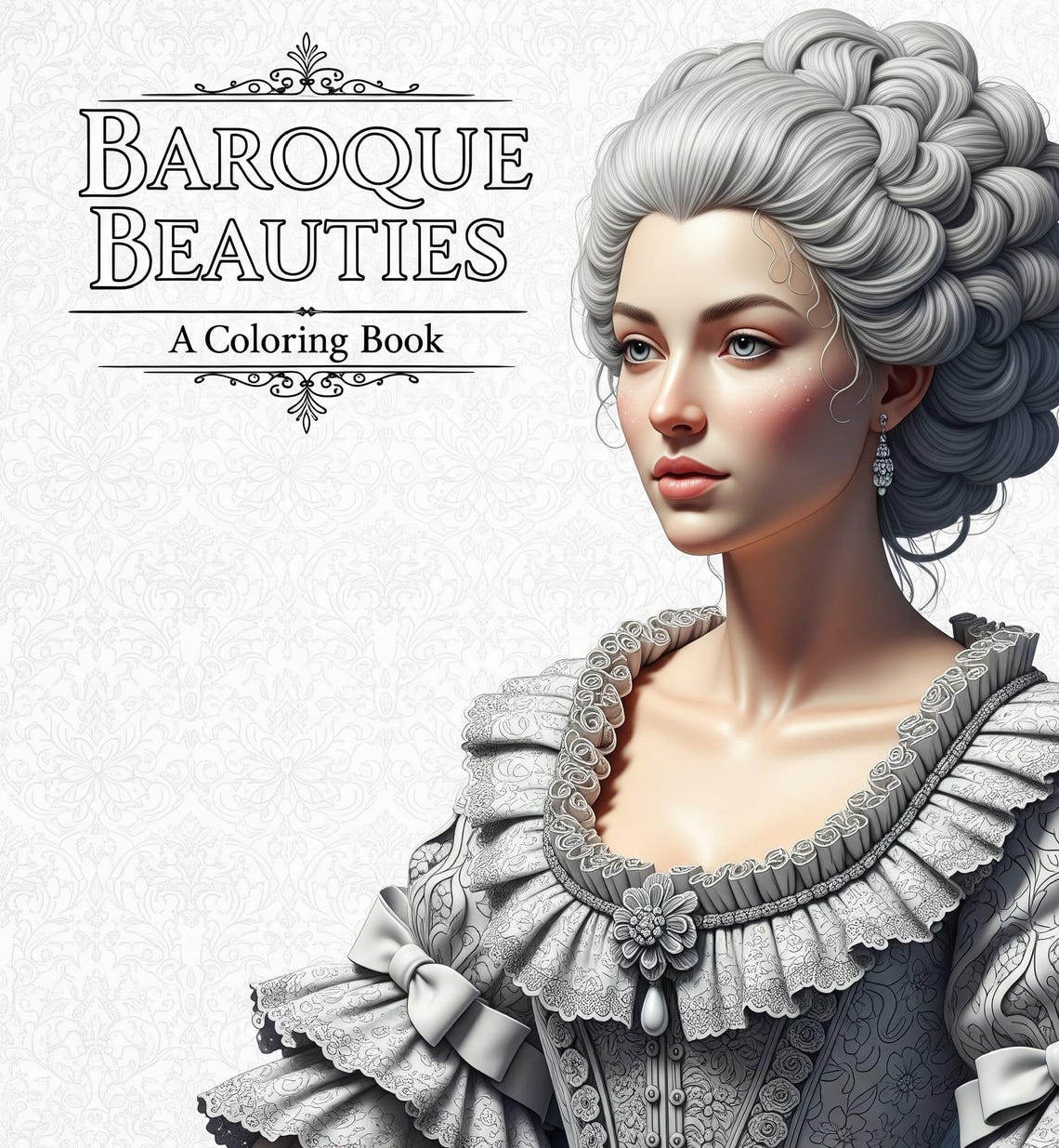 Baroque 3D Coloring Book for Adults: Realistic Designs (digital ...