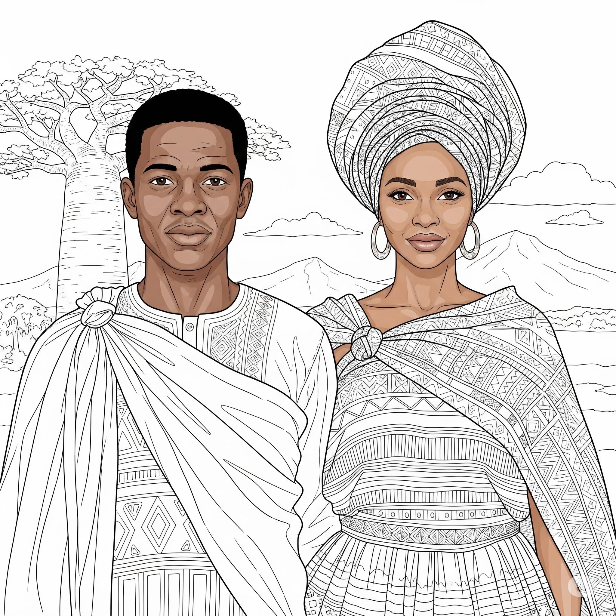 Cultural Costumes Coloring Book: 60 World Traditions Art Pages (digital ...