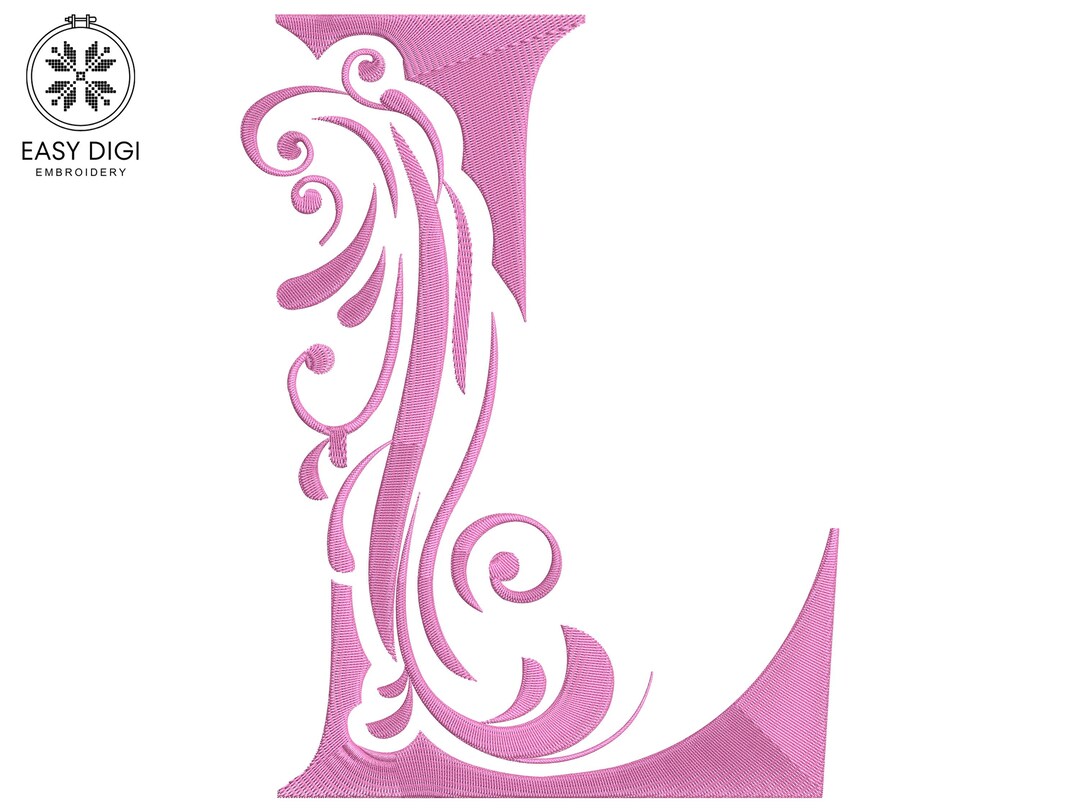 Floral Letter L Embroidery Design: Flower Alphabet Pattern (4 Sizes) - Etsy