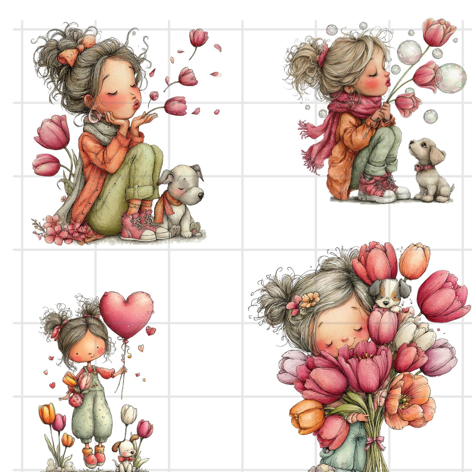 Tulip Sprite Fairy Clipart | 10 High-quality 300 DPI Commercial Use ...