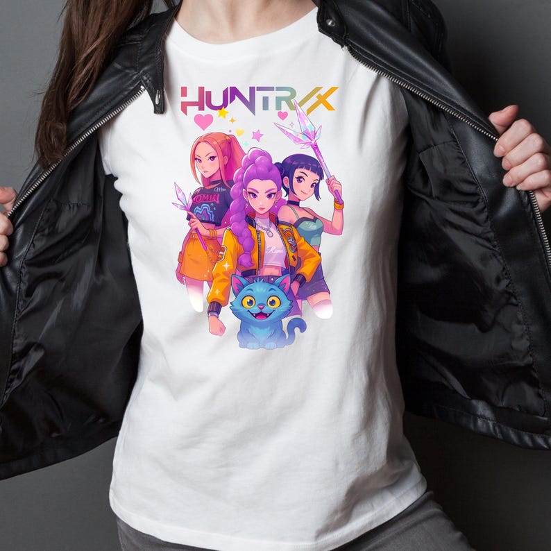 HUNTRX Anime Girl Group Sticker: Kpop Art With Cat - Etsy